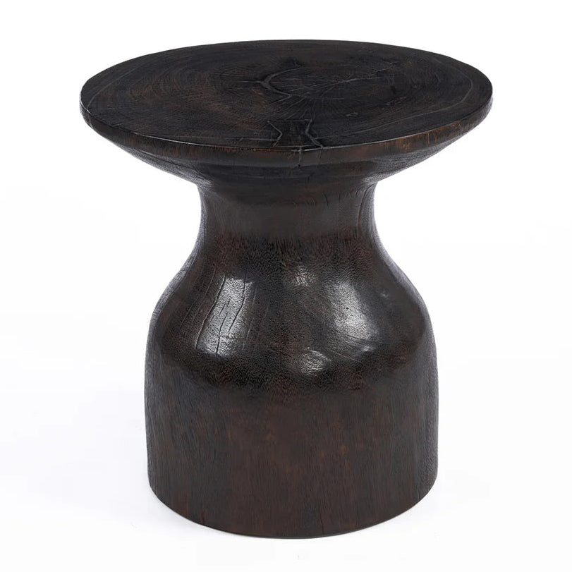 HOURGLASS STOOL - SIDE TABLE | DARK WALNUT– Green Design Gallery