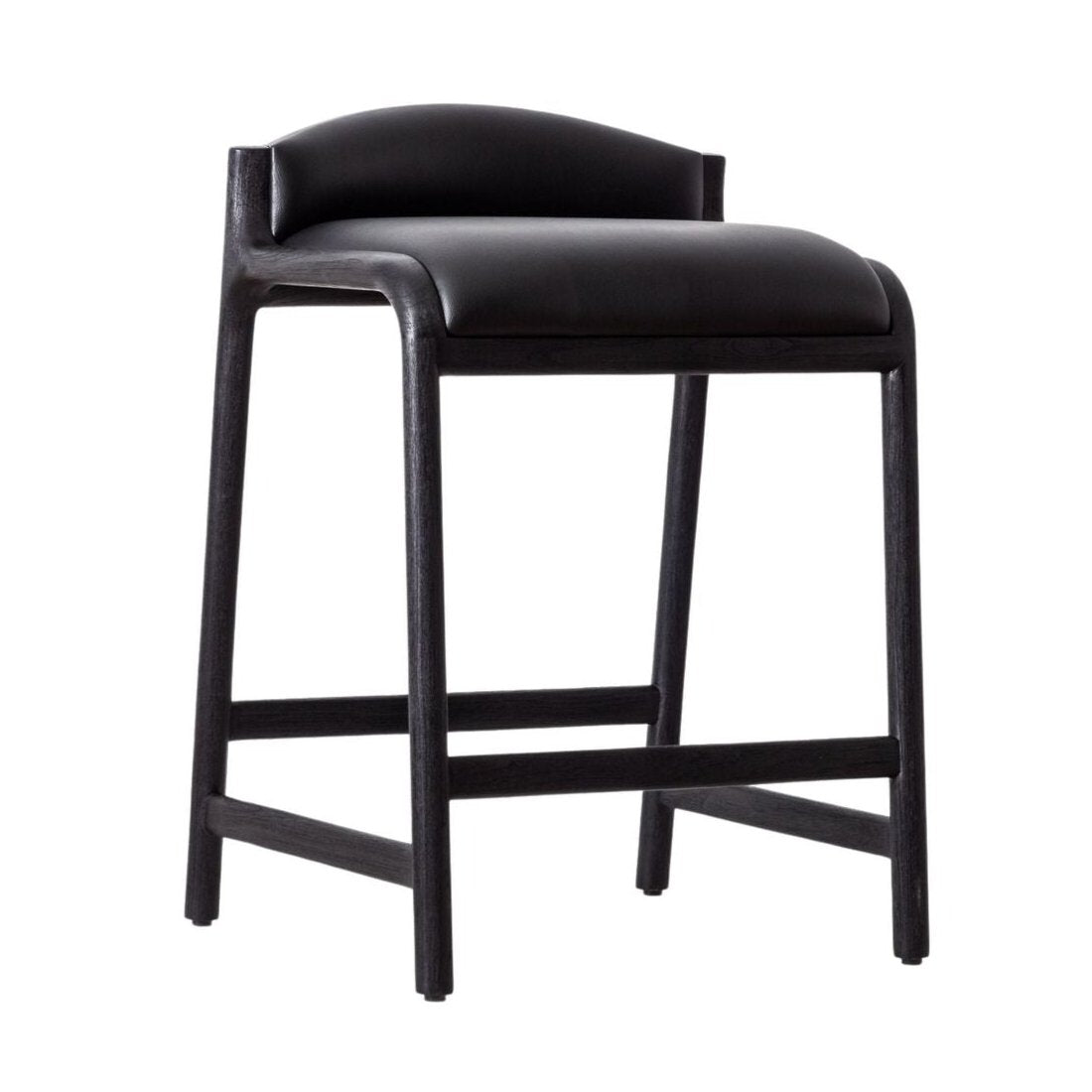 HANK BAR CHAIR - STOOL | BLACK VEGAN LEATHER– Green Design Gallery