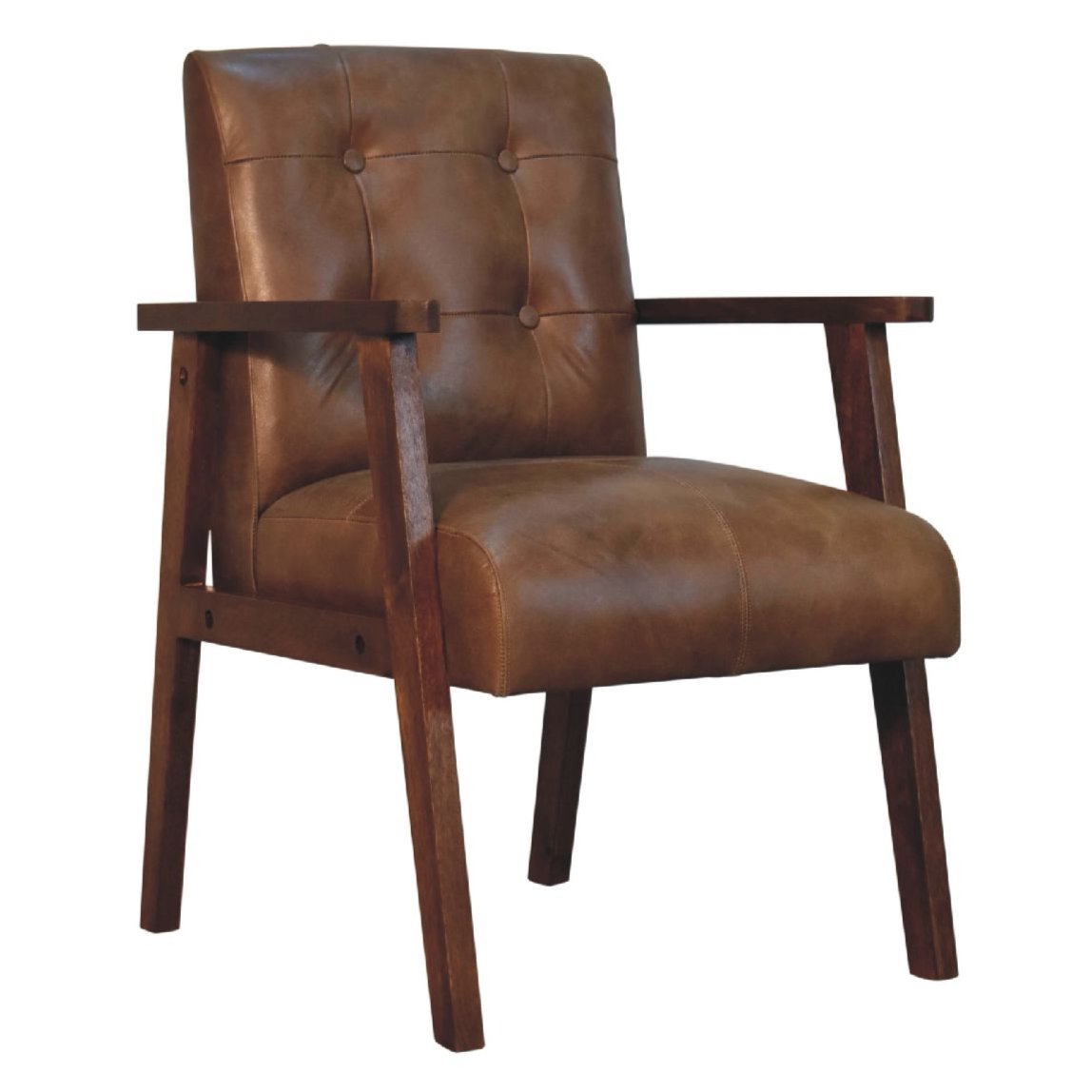BUFFALO LEATHER ARMCHAIR | BROWN– Green Design Gallery