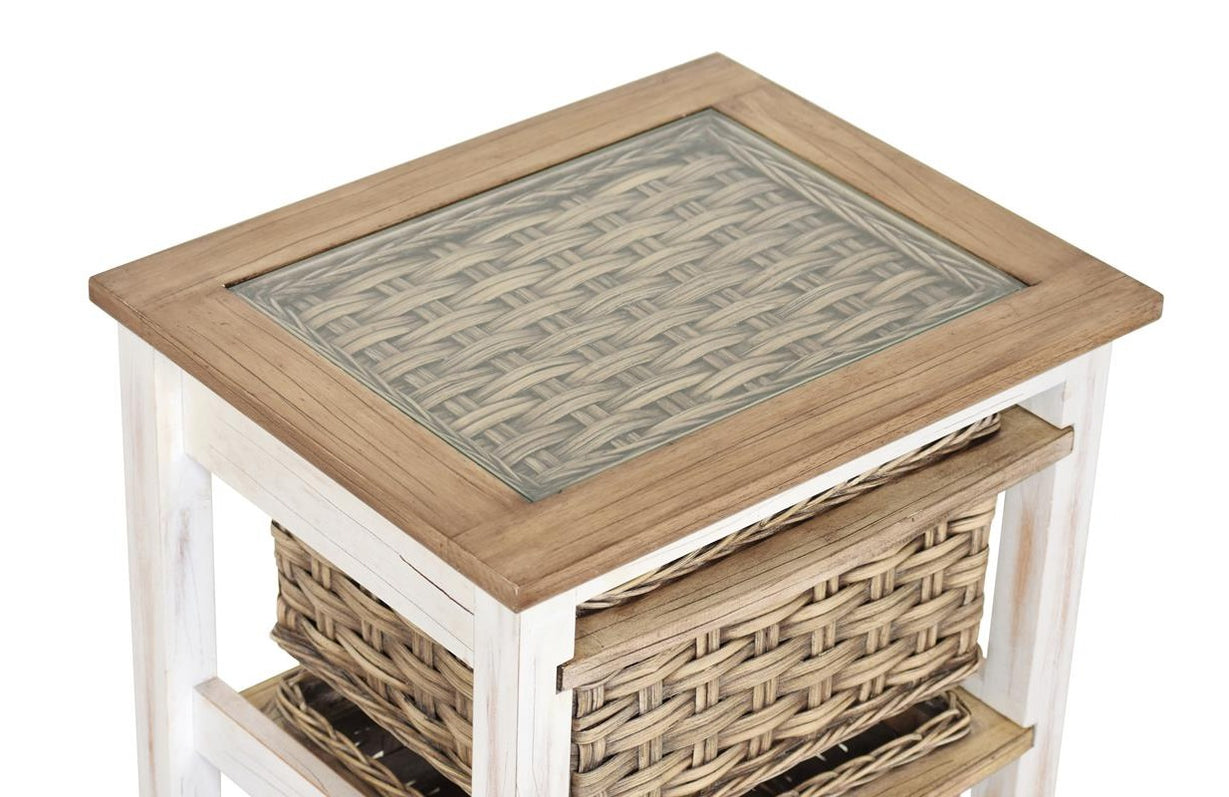 ISLAND BREEZE 3-BASKET STORAGE CABINET | WEATHERED WHITE– Green Design ...