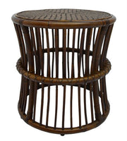 ANNA SIDE TABLE / ANTIQUE BROWN RATTAN– Green Design Gallery
