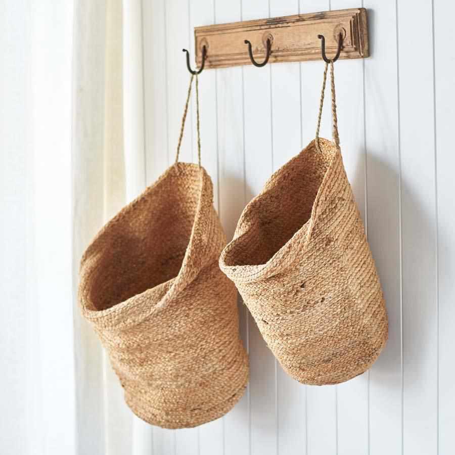 ARTISAN HANGING SACKS | NATURAL JUTE | SET OF 2– Green Design Gallery