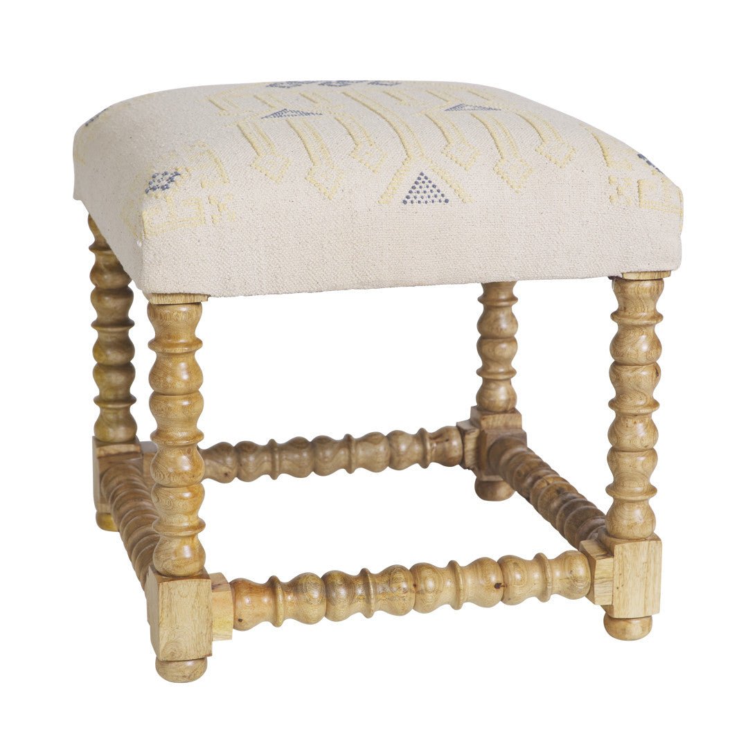 BOBBIN SQUARE OTTOMAN | NATURAL– Green Design Gallery