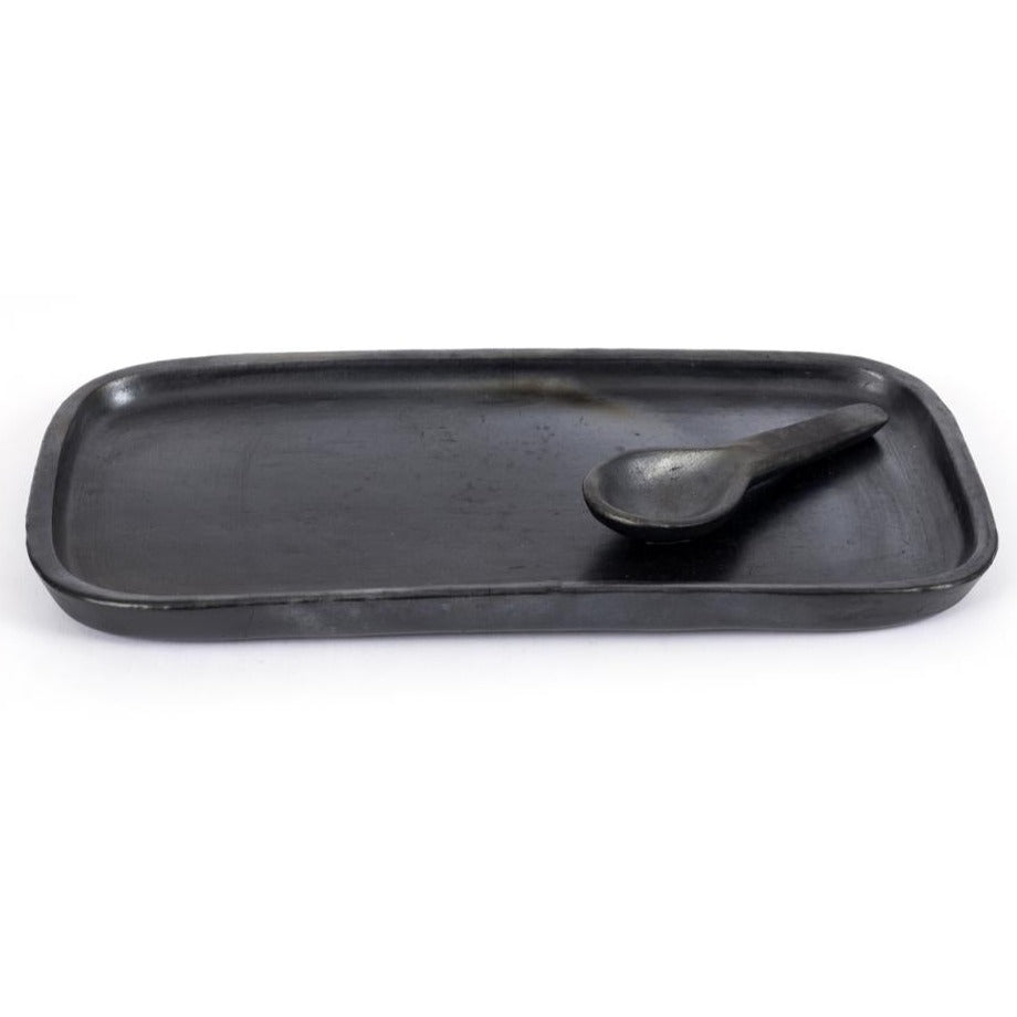 BURNED SERVING PLATE | BLACK– Green Design Gallery