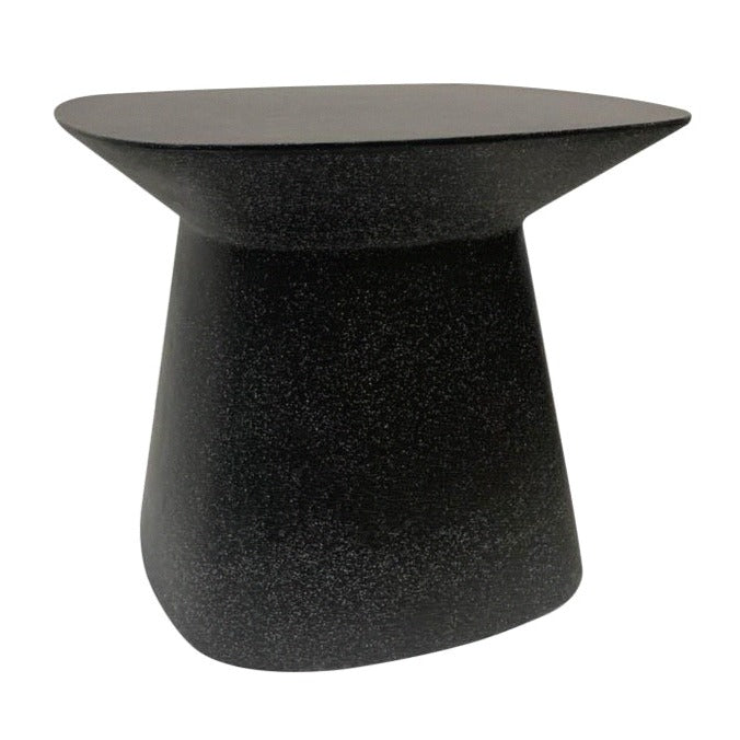 NORFOLK STONE SIDE TABLE + STOOL / BLACK (INDOOR-OUTDOOR)– Green Design ...