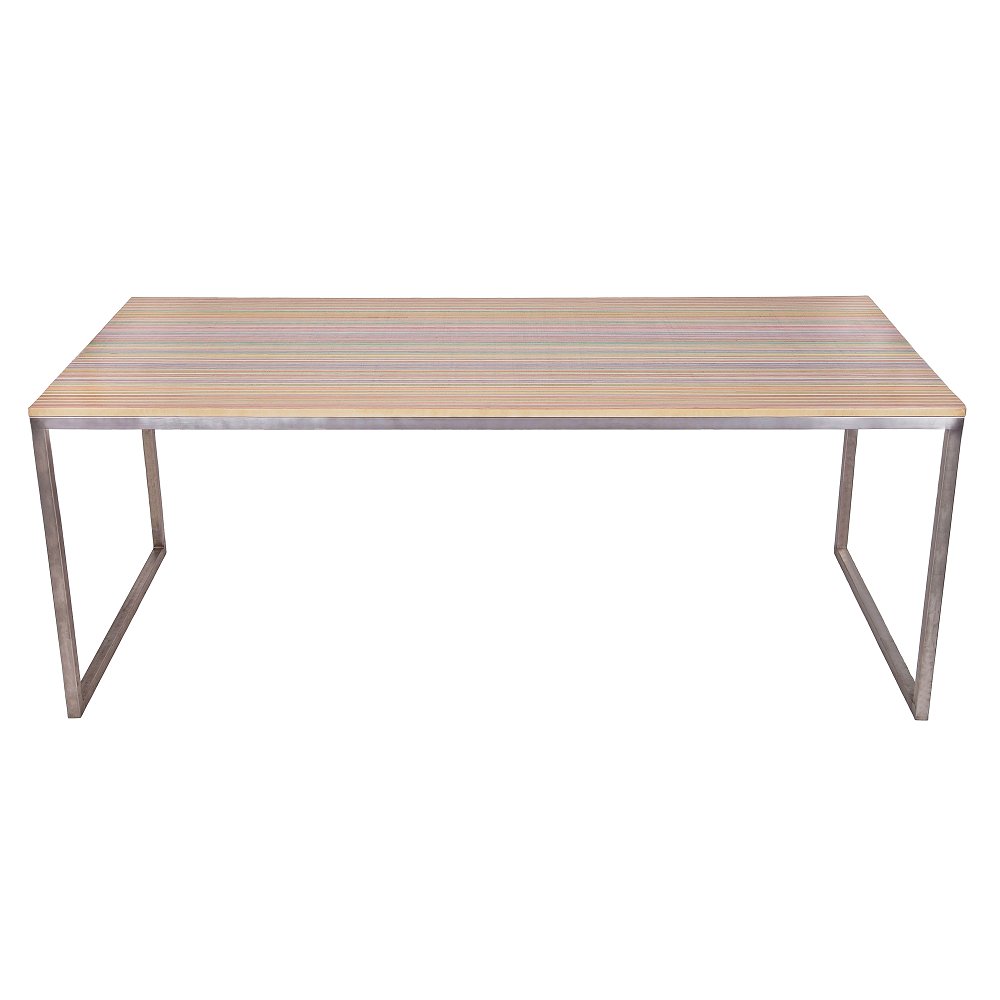 RECLAIMED SKATEBOARD DINING TABLE | STEEL– Green Design Gallery