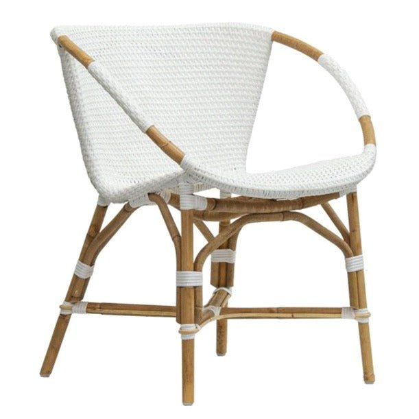 TIDE ARM DINING CHAIR | WHITE + NATURAL– Green Design Gallery
