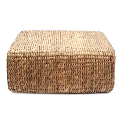 WATER HYACINTH SQUARE POUF + COFFEE TABLE | NATURAL– Green Design Gallery