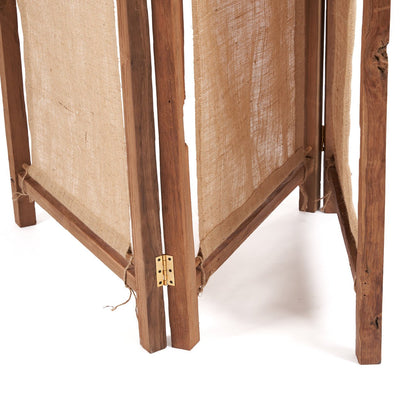 ZENBU ROOM DIVIDER - SCREEN | RECLAIMED TEAK +JUTE– Green Design Gallery